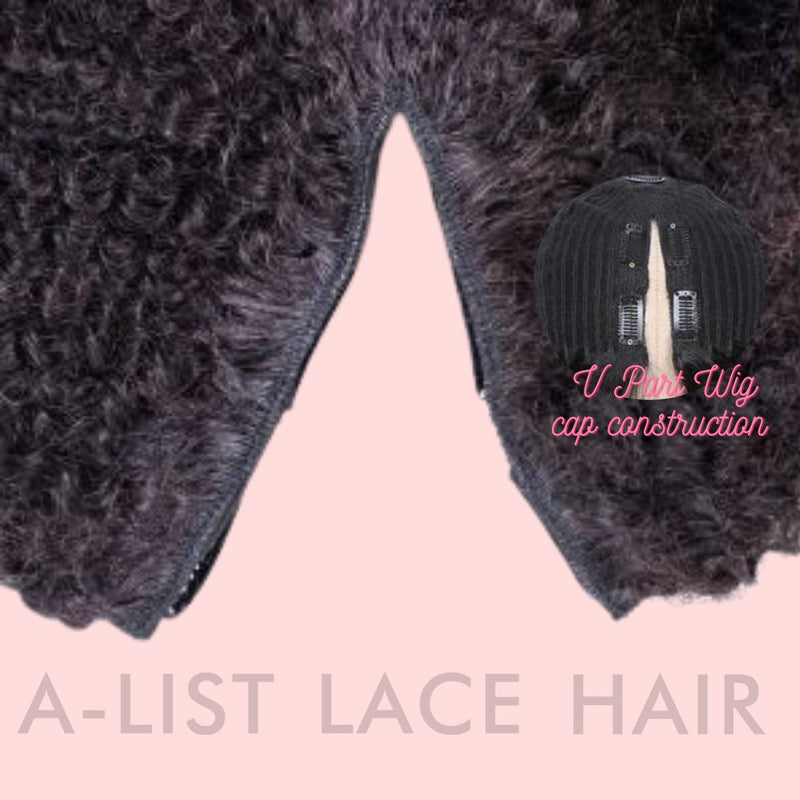 The ZAHARA - Afro Kinky Curly V Part Wig 4b 4c Human Hair 150% Density ...