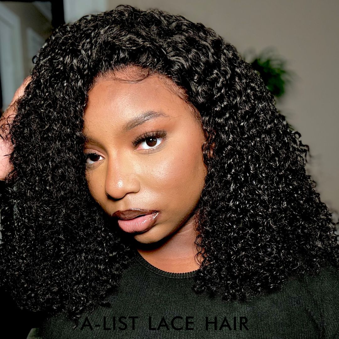 The SERENA - Exotic Curly Wig Human Hair HD Lace 13x6 Glueless Black N ...